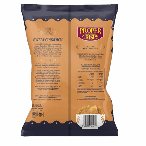 Sweet Cinnamon Tortilla Chips | Gluten-Free | Proper Crisps
